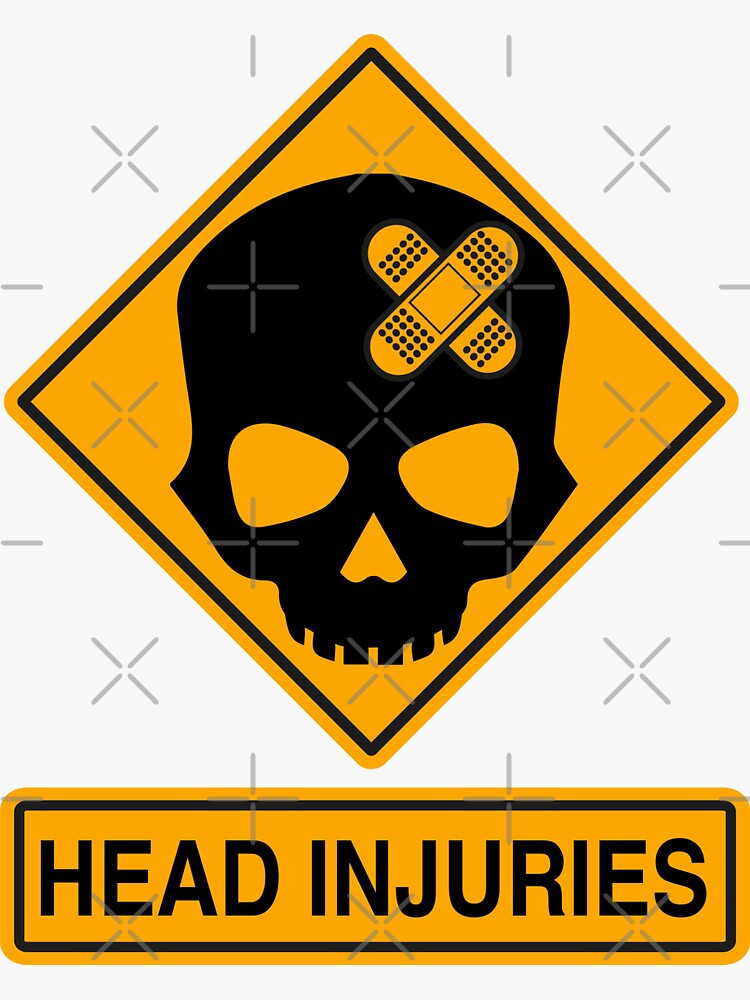 "HEAD INJURIES" Sticker for Sale by HarryHouse | Redbubble