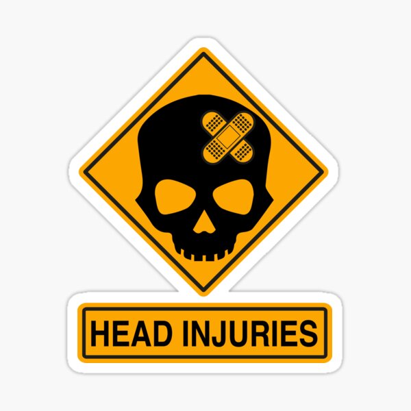 "HEAD INJURIES" Sticker for Sale by HarryHouse | Redbubble