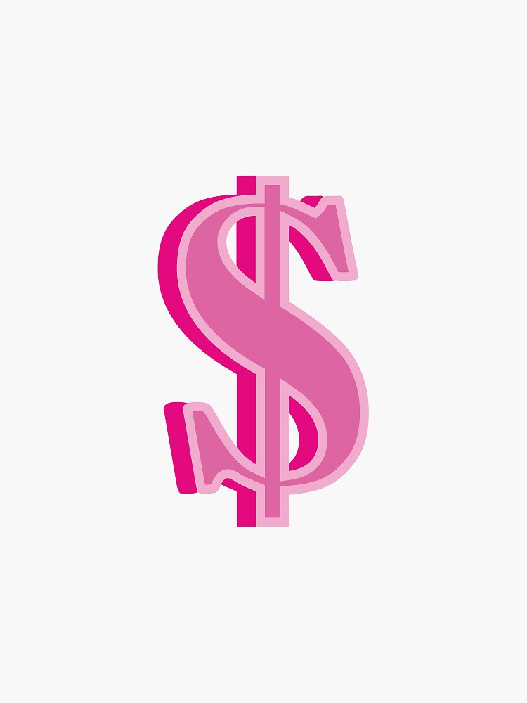 "Pink Dollar Sign" Sticker for Sale by AtlanticStore | Redbubble