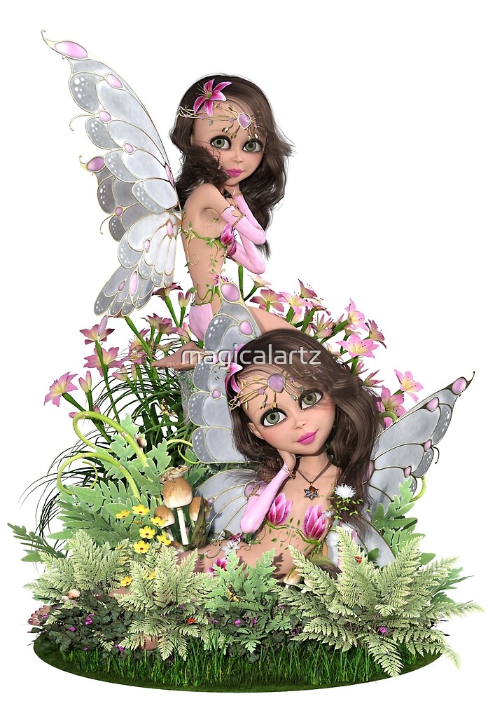 "Fairy Twins - Rosalina and Rebecca" by magicalartz | Redbubble