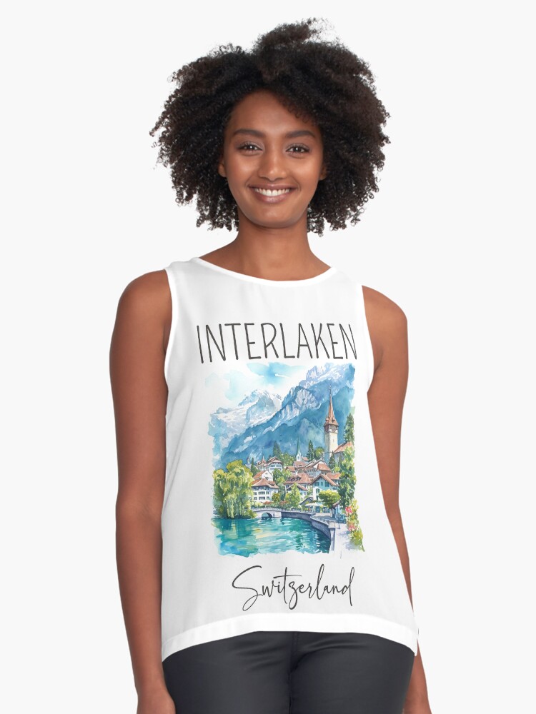 "Watercolor Design of Interlaken - Switzerland " Sticker for Sale by ...
