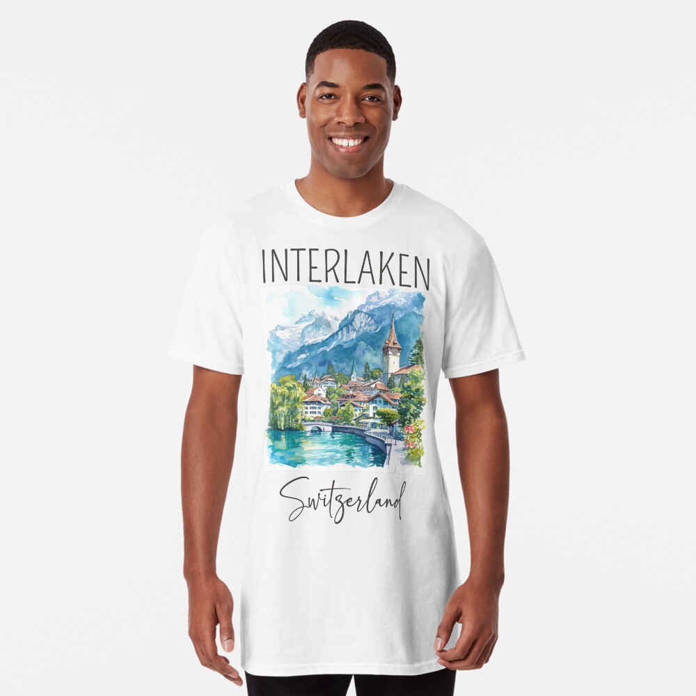 "Watercolor Design of Interlaken - Switzerland " Sticker for Sale by ...