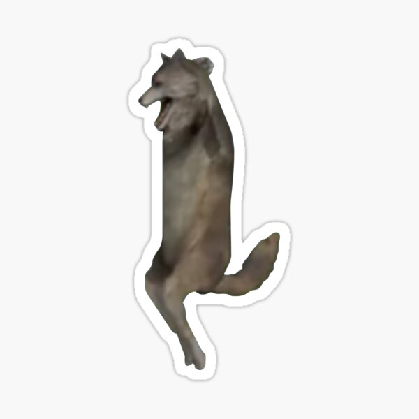 Pegatina for Sale con la obra «meme lobo bailando» de tttatia | Redbubble