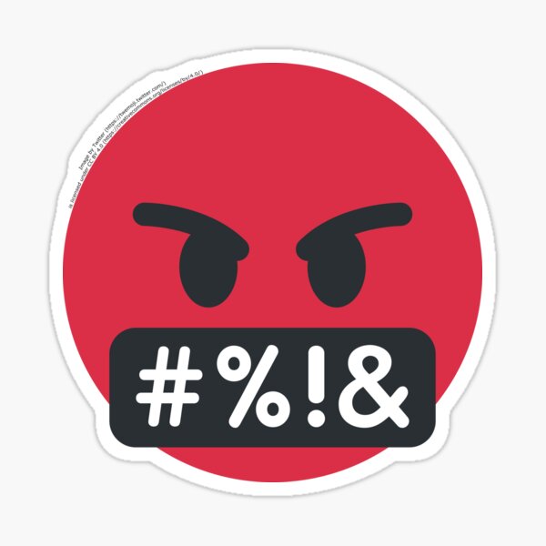 "Angry Face With Symbols On Mouth Emoji" Sticker for Sale by ...