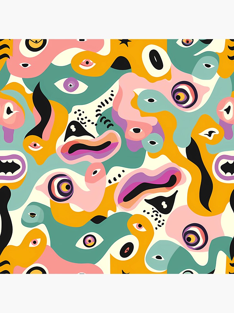 "Weird quirky cartoon blob faces" Sticker for Sale by Weirdanya | Redbubble