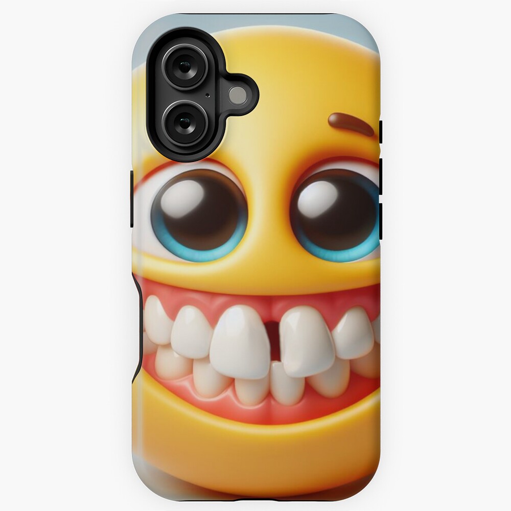 "Gap Tooth Yellow Smiley Emoji with Big Grin" Sticker for Sale by ...