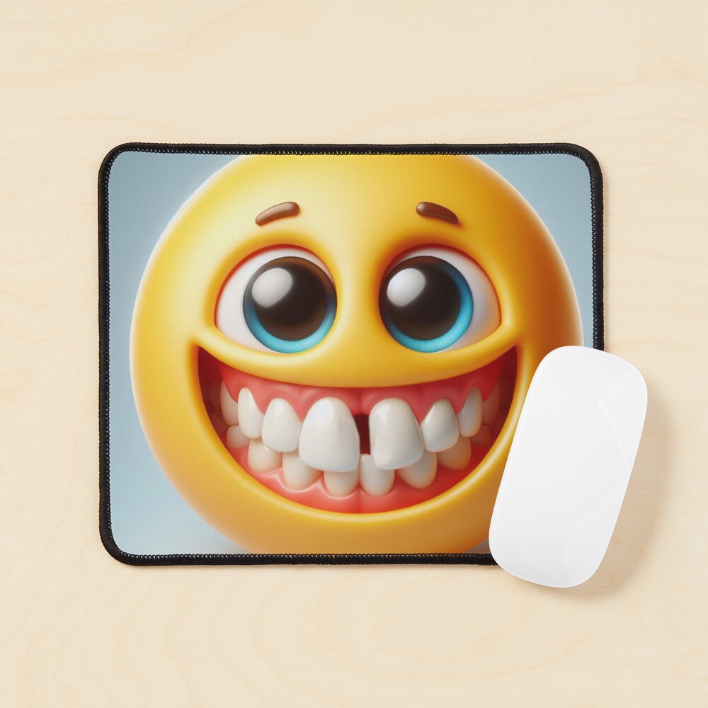 "Gap Tooth Yellow Smiley Emoji with Big Grin" Sticker for Sale by ...