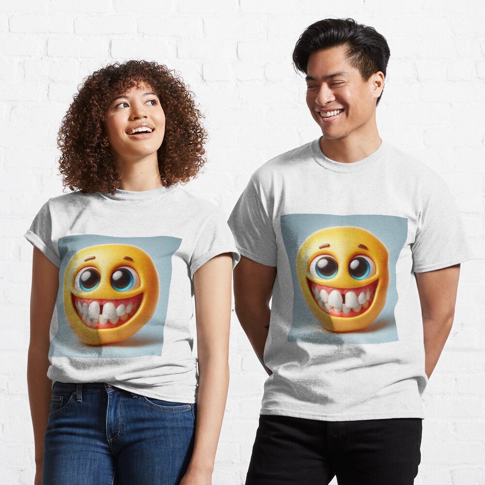 "Gap Tooth Yellow Smiley Emoji with Big Grin" Sticker for Sale by ...