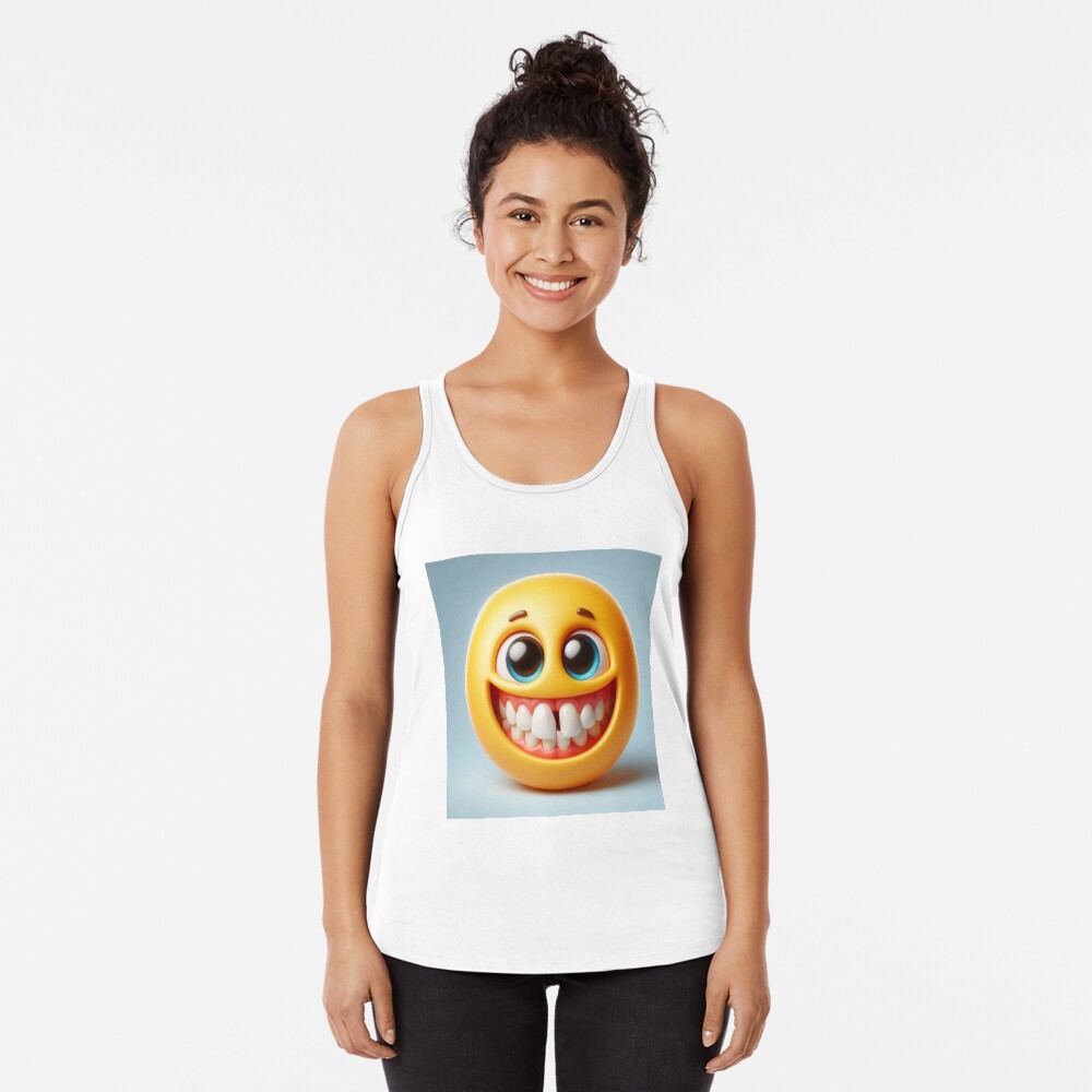 "Gap Tooth Yellow Smiley Emoji with Big Grin" Sticker for Sale by ...