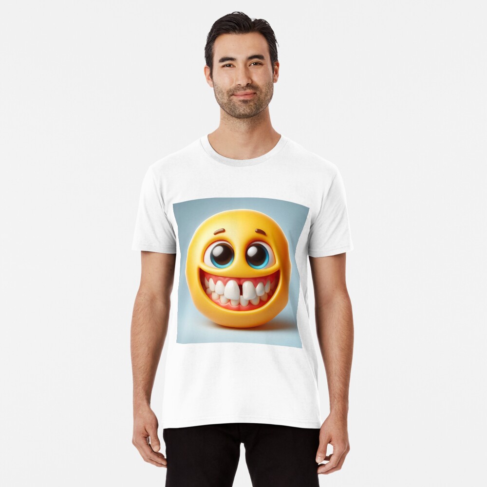 "Gap Tooth Yellow Smiley Emoji with Big Grin" Sticker for Sale by ...