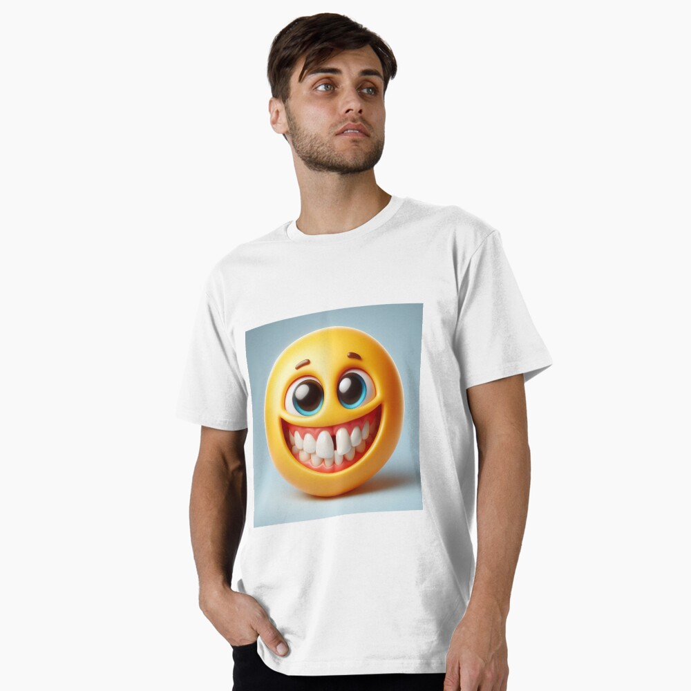 "Gap Tooth Yellow Smiley Emoji with Big Grin" Sticker for Sale by ...