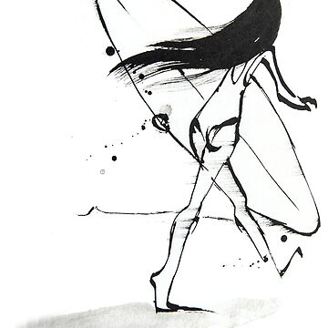 "Cheeky Beach Babe, surf and sand drawings" Sticker for Sale by ...