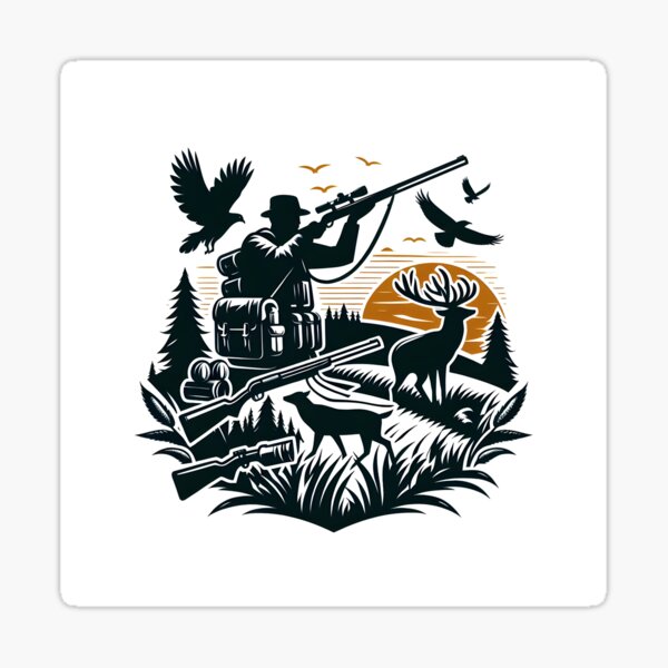 " Fearless Hunters Hunting in Jungle" Sticker for Sale by vectorillus ...
