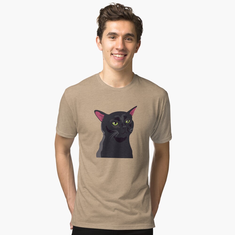 "Zoned out black cat meme" Sticker for Sale by Chonk Borris | Redbubble