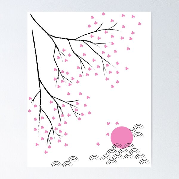 "Sakura and the pink moon " Poster for Sale by romanticfatman | Redbubble