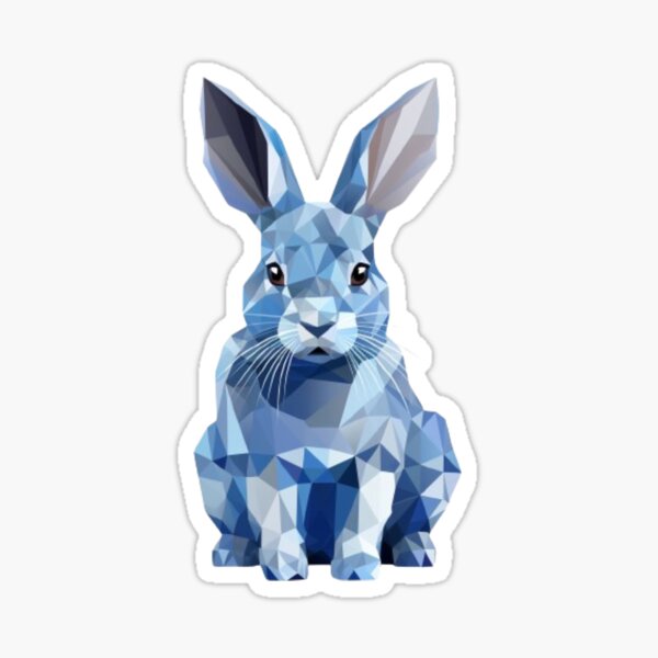 "Blue Geo Rabbit " Sticker for Sale by Passionac | Redbubble