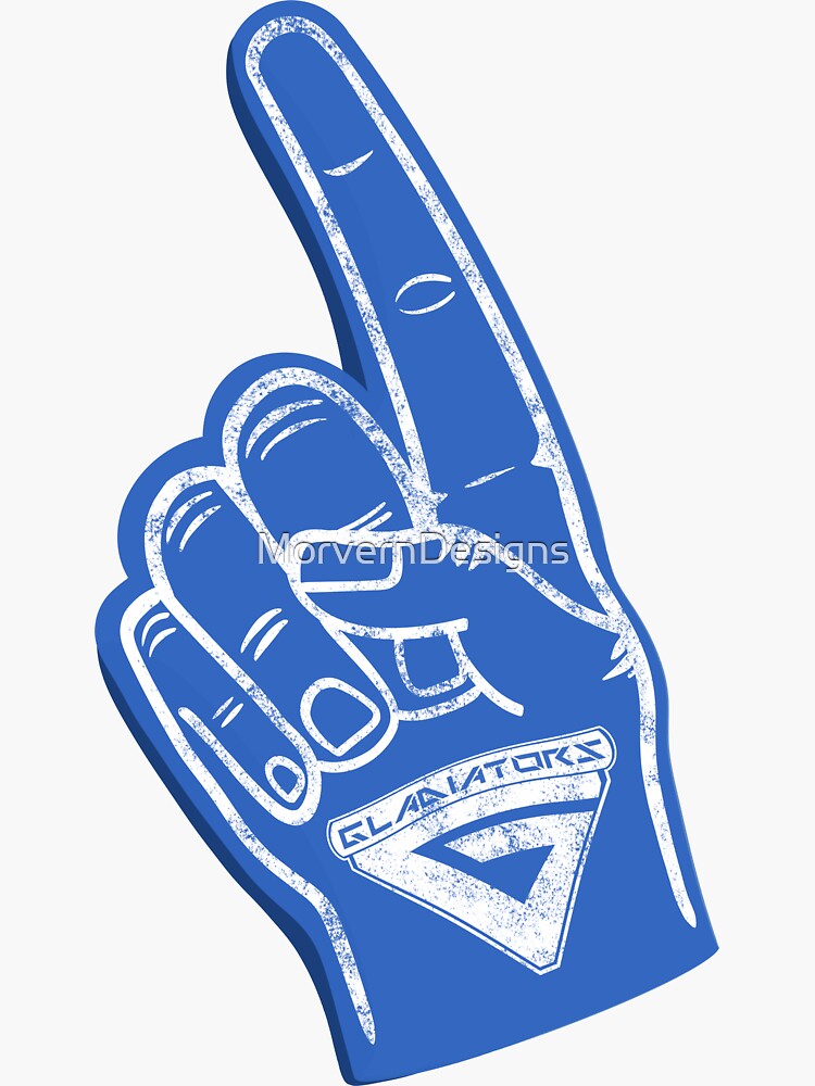 "Gladiators TV show foam finger" Sticker for Sale by MorvernDesigns ...