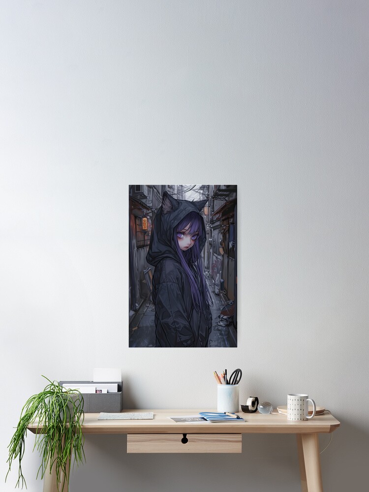 "Emo Cat Girl - Neko Girl" Poster for Sale by smcdigitalart | Redbubble