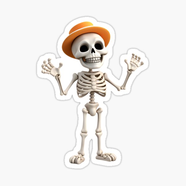 "3D Cartoon Style Skeleton, Logo, Sticker, Wall arts, Art Prints and ...