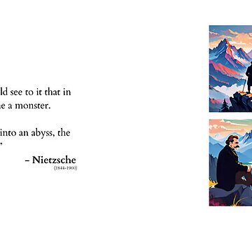 "Nietzsche Philosophy Mug Quote on Gazing into the Abyss" Coffee Mug ...