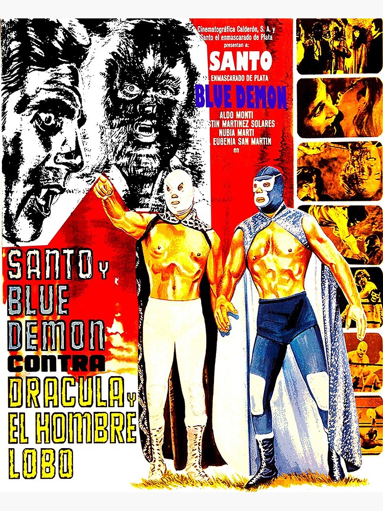 "Santo y Blue Demon vs Drácula y el Hombre Lobo" Art Print for Sale by ...