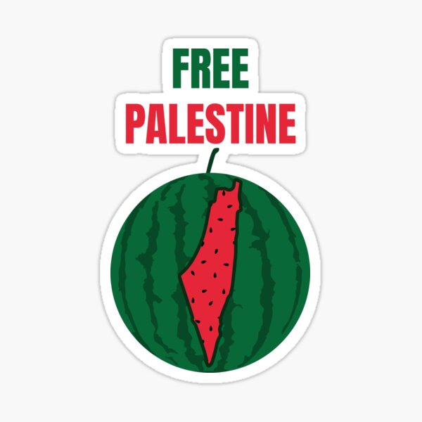 "Free Palestine Map Watermelon Freedom Justice For Palestine" Sticker ...