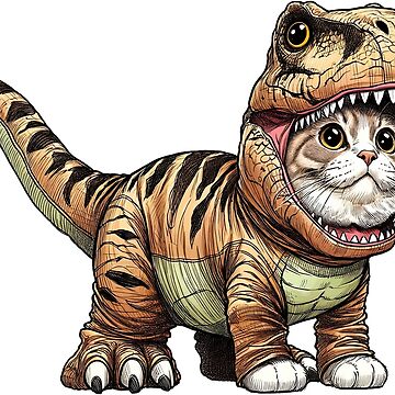 "Kittysaurus Rex" Sticker for Sale by digital-savant | Redbubble