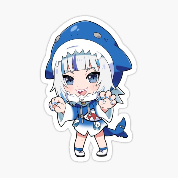 "Gawr Gura" Sticker for Sale by -blackburn789- | Redbubble