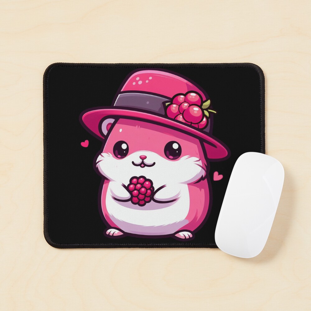 "Cute Pink Hamster Raspberry with Hat" Sticker for Sale by Delidream ...