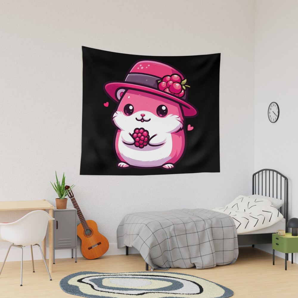 "Cute Pink Hamster Raspberry with Hat" Poster for Sale by Delidream ...