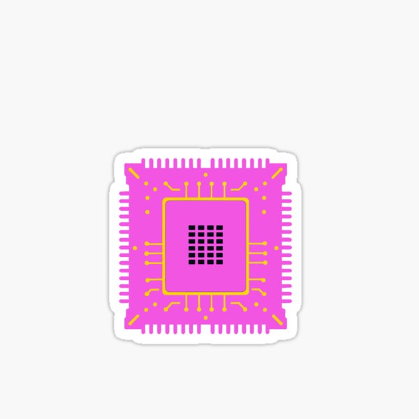 "Artistic Colourful CPU in Pink, Gold and Black" Sticker for Sale by ...