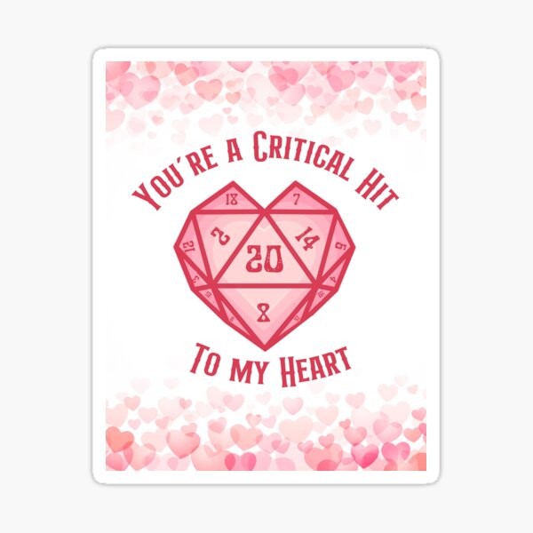 "DND VALENTINES: Critical hit to my heart, D20 Heart, natural 20 for ...