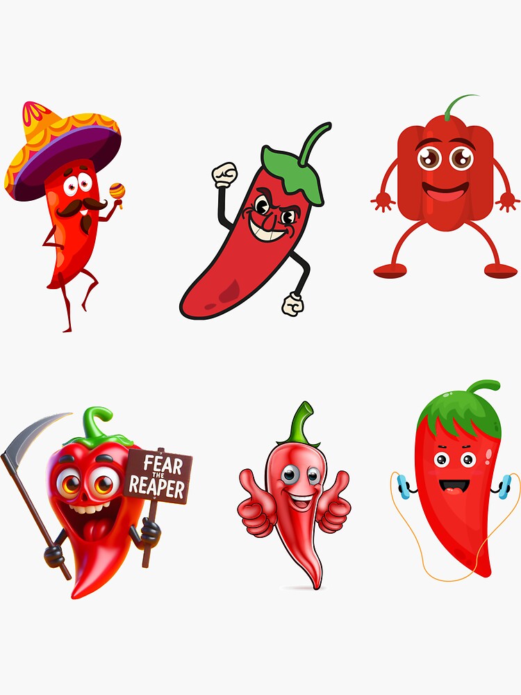 "Carolina Reaper Pepper Sticker Pack Design" Sticker for Sale by ...