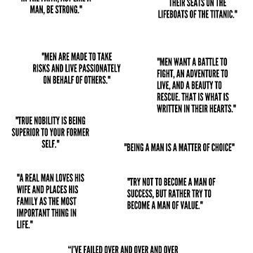 "Positive Masculinity Quotes to Inspire Men" Sticker for Sale by ...
