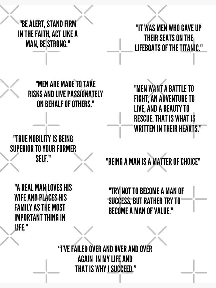 "Positive Masculinity Quotes to Inspire Men" Sticker for Sale by ...