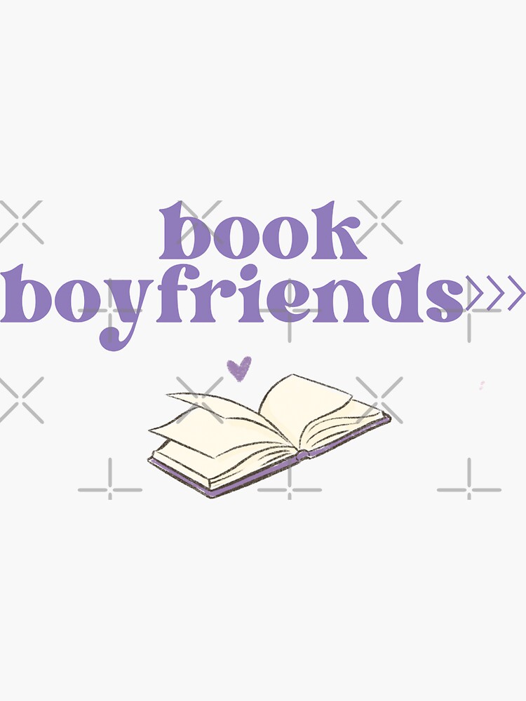 "book boyfriends>>> (purple+book) - Bookish Merch" Sticker for Sale by ...
