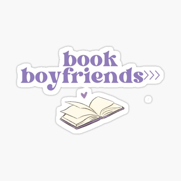 "book boyfriends>>> (purple+book) - Bookish Merch" Sticker for Sale by ...