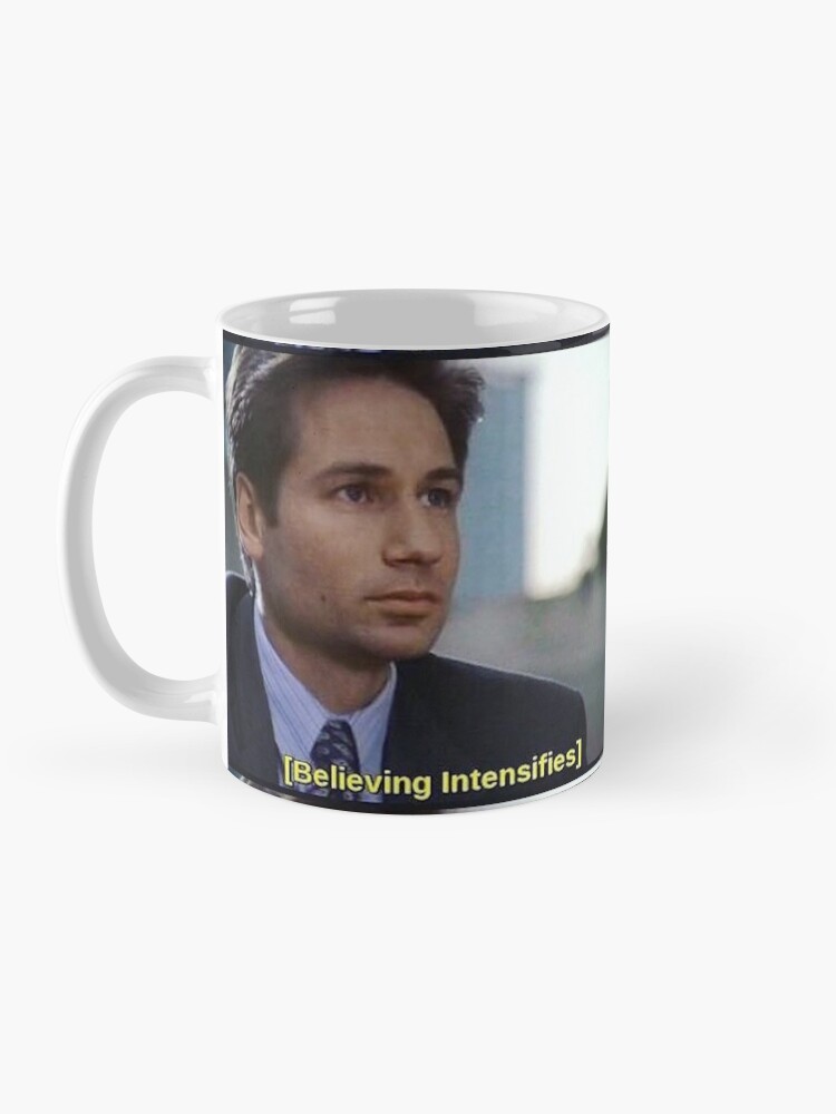 "BELIEVING INTENSIFIES! FOX MULDER / X FILES" Coffee Mug for Sale by ...