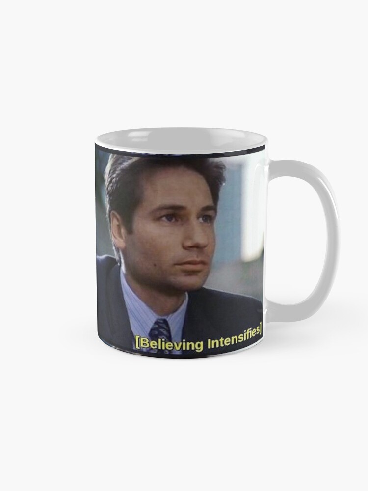 "BELIEVING INTENSIFIES! FOX MULDER / X FILES" Coffee Mug for Sale by ...
