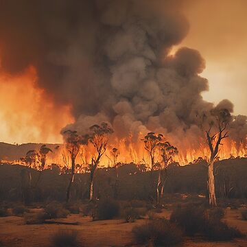 "Fires: A fictional series of Australian Bushfires 002" Sticker for ...