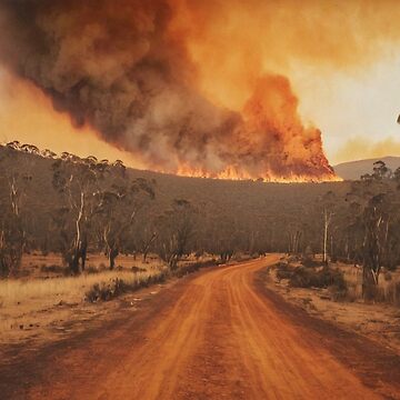 "Fires: A fictional series of Australian Bushfires 003" Sticker for ...