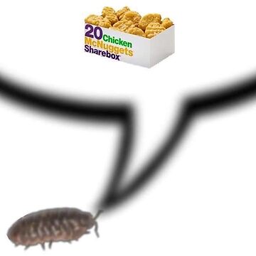 "Isopod Wants Nuggets" Sticker for Sale by Magironi | Redbubble