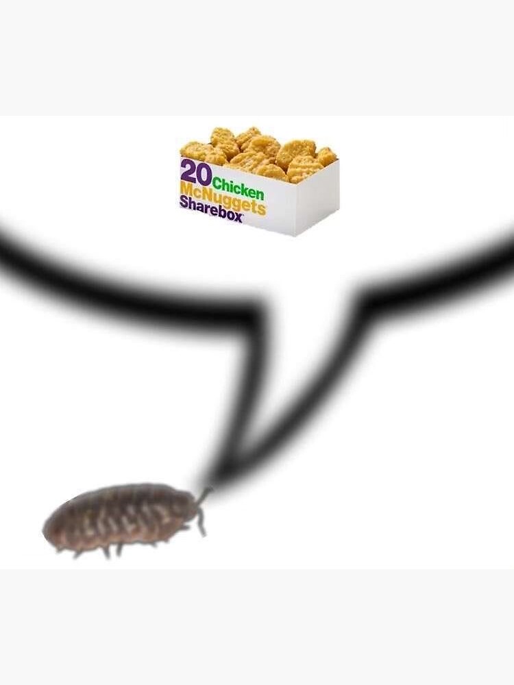 "Isopod Wants Nuggets" Sticker for Sale by Magironi | Redbubble