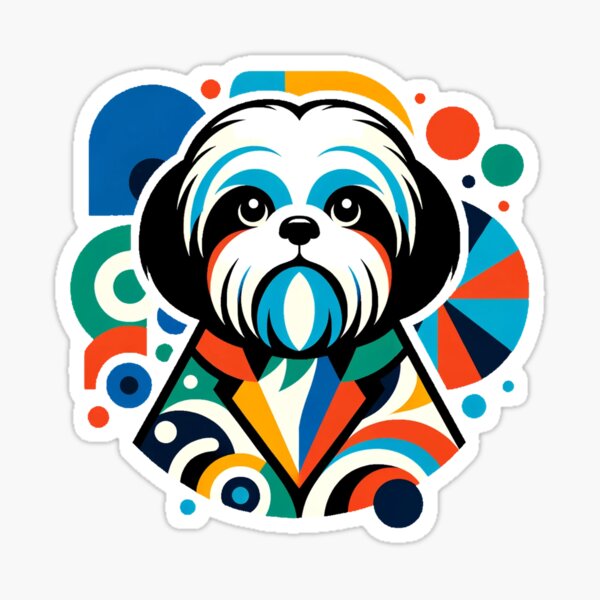 "Shih Tzu in the 1960s Mod style" Sticker for Sale by hiddenlayers ...