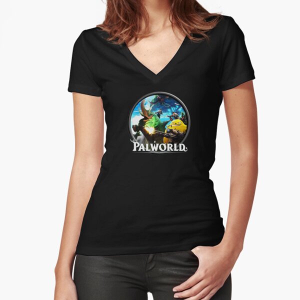 "Palworld a Palworld a Palworld a Palworld" Fitted V-Neck T-Shirt for ...