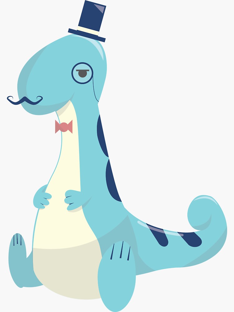 "One Fancy Relaxaurus" Sticker for Sale by maxhog | Redbubble