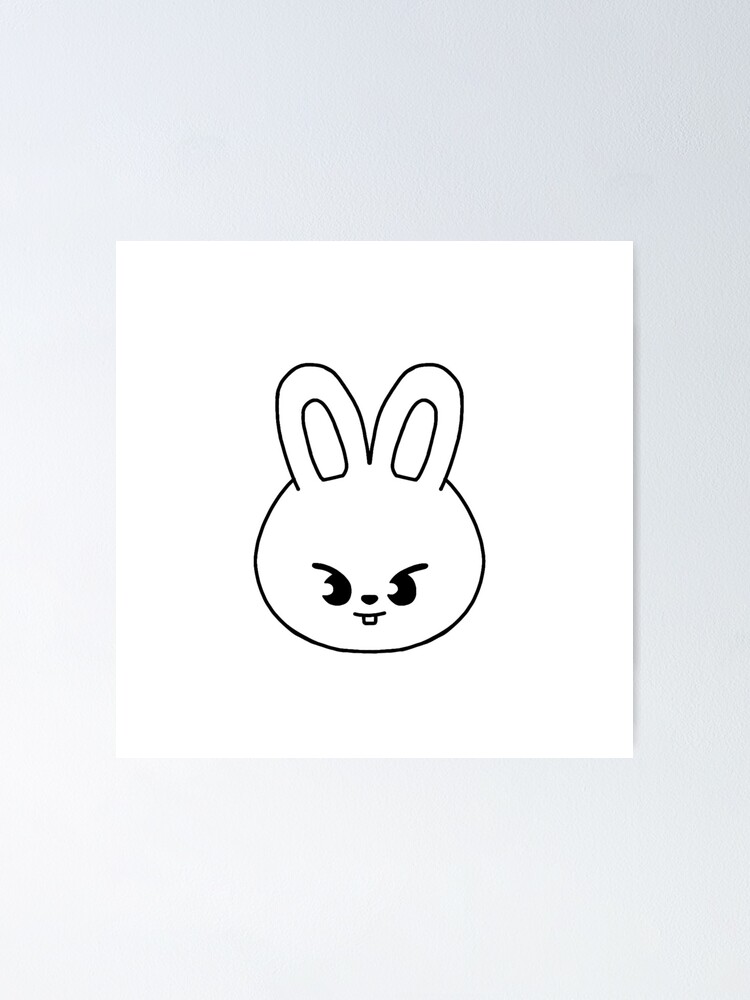 "Stray Kids - Skzoo Leebit Head [BLACK OUTLINE]" Poster for Sale by ...