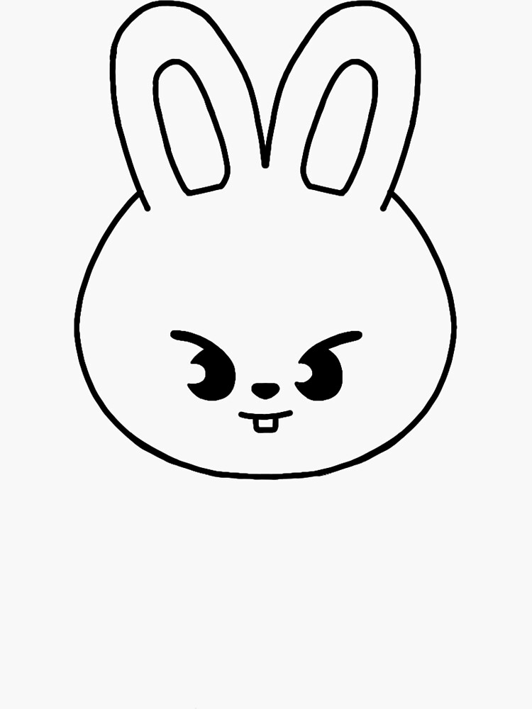 "Stray Kids - Skzoo Leebit Head [BLACK OUTLINE]" Sticker for Sale by ...