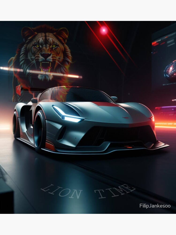 "Hypercar Lion" Sticker for Sale by FilipJankesoo | Redbubble