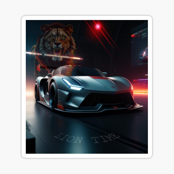 "Hypercar Lion" Sticker for Sale by FilipJankesoo | Redbubble